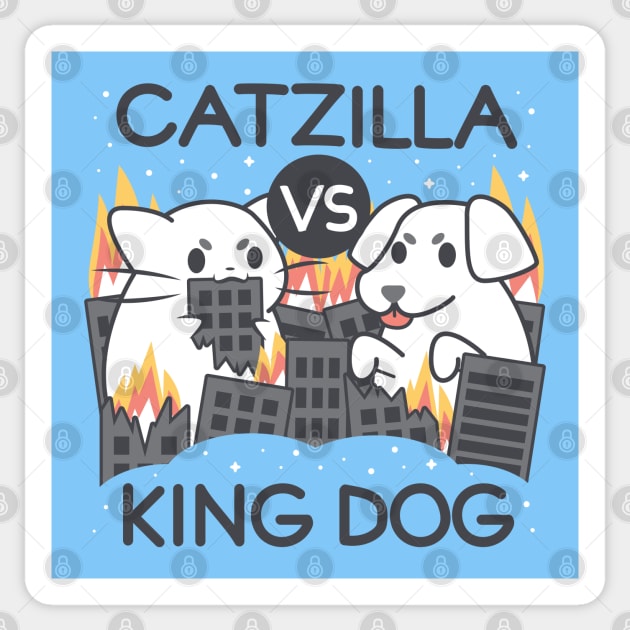 Catzilla vs King dog - Godzilla Vs King Kong - Sticker | TeePublic
